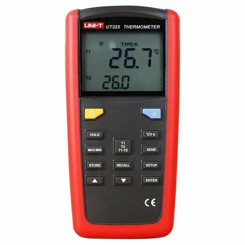 Контактный термометр UNI-T UT325, высокоточный цифровой измеритель температуры с термопарой типа K