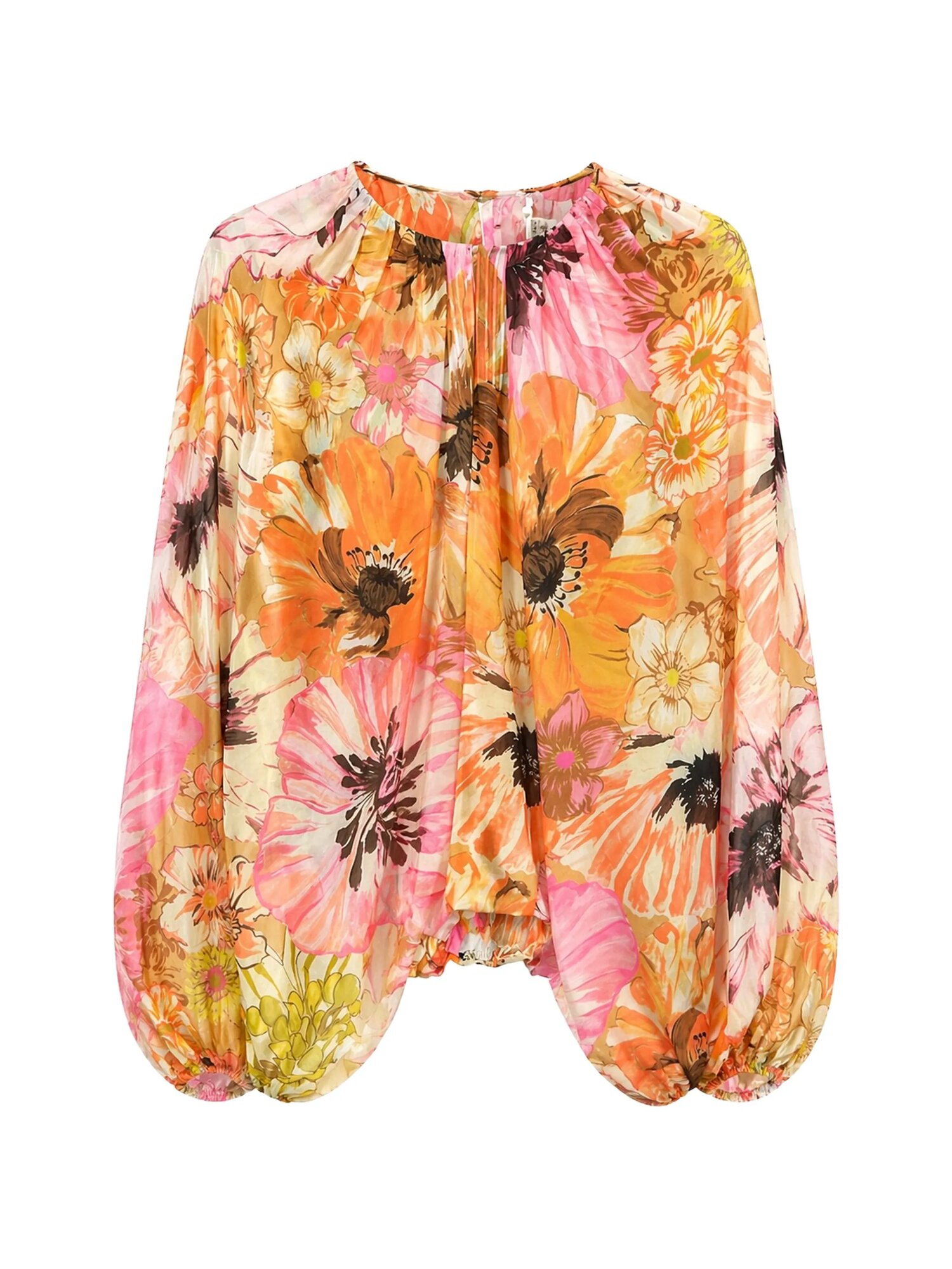 Блуза Floral-print pleated blouse