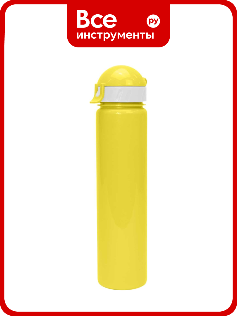 Бутылка для воды и напитков с трубочкой WOWBOTTLES lifestyle со шнурком, 500 мл, нежно-желтый КК0461, пластиковый, серый