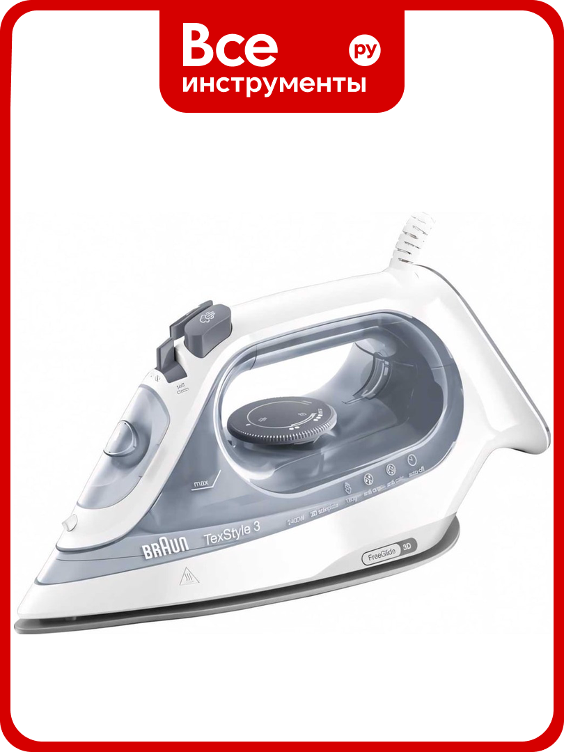 Утюг Braun SI3054GY 0127405004 с паровым ударом, вертикальным отпариванием и керамической подошвой