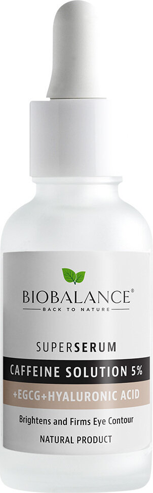 BIOBALANCE Сыворотка для лица с кофеином 5% + гиалуроновой кислотой Caffeine Solution 5% Egcg + Hyaluronic Acid 50ml