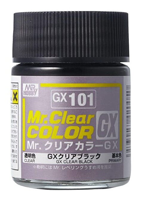 GX101 краска художественная т. м. MR.HOBBY 18мл Clear Black