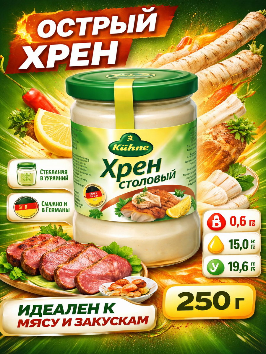Хрен Kuhne столовый, 250г