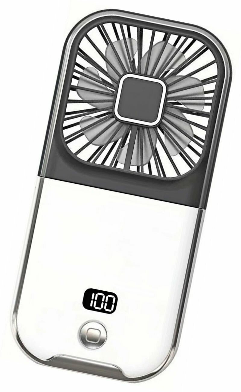 Портативный вентилятор Mini Folding Neck Fan F30 Pro бело-черный