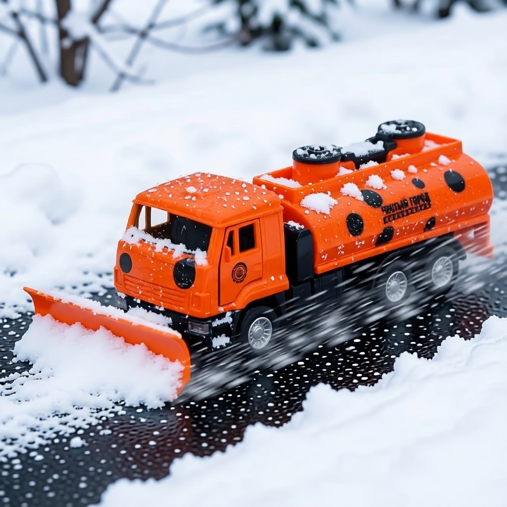 Металлическая машинка KAMAZ снегоуборочный, 14 см, технопарк