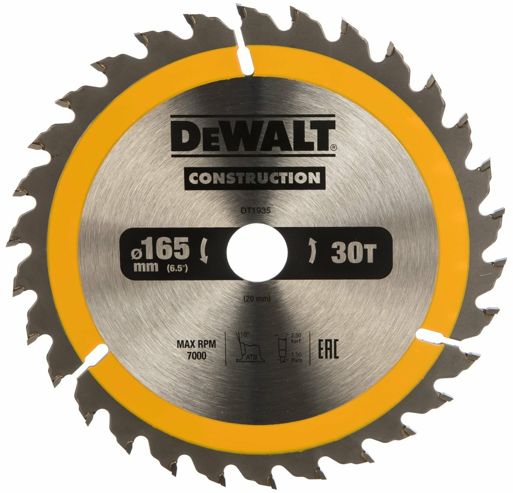 Пильный диск DeWalt 165х20 мм 16ATB DT1948-QZ