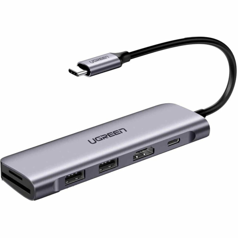 Разветвитель USB UGREEN 6 в 1 , HDMI, 2 x USB 3.0, SD/TF, PD (70411), 1602454