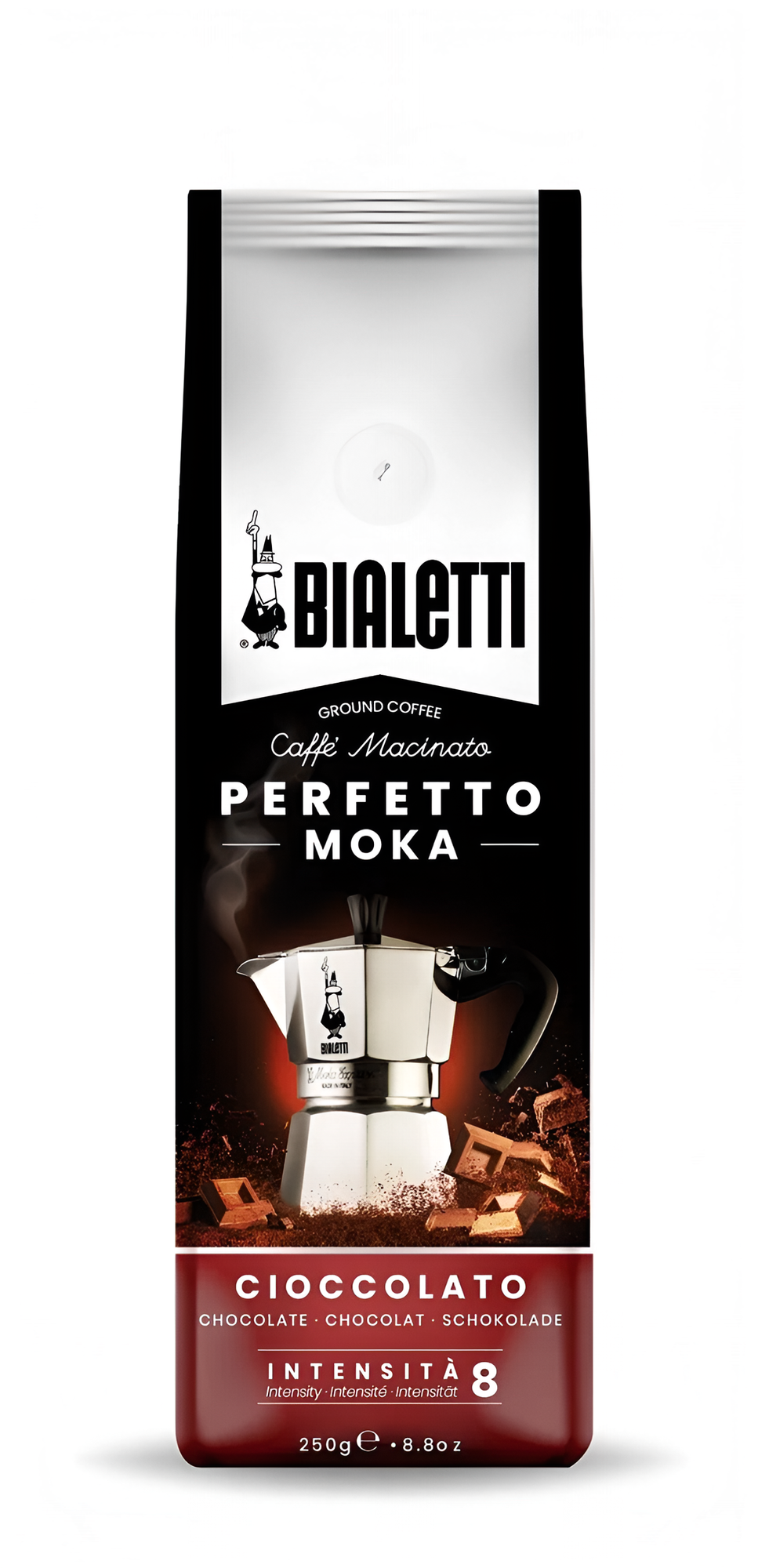 Кофе молотый Bialetti Perfetto Moka Cioccolato 250г, средняя обжарка