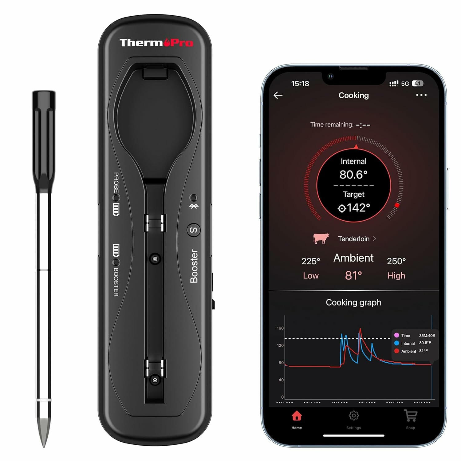 Беспроводной термометр для мяса ThermoPro Upgraded Meat Probe