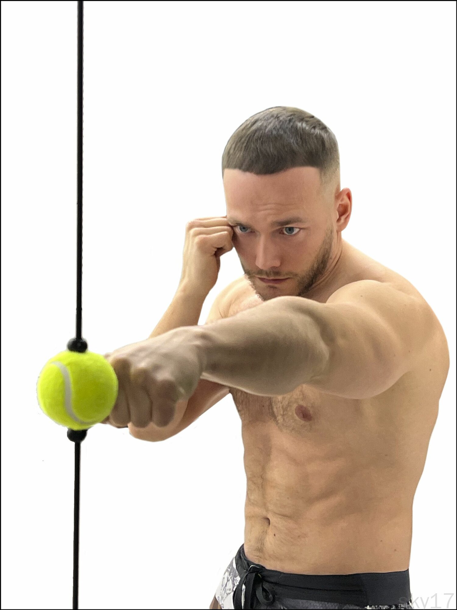 Эспандер FIGHT BALL DODGE, боевой мяч, мяч на резинке, пневмогруша, груша на растяжках, dodge ball, тренажер для бокса