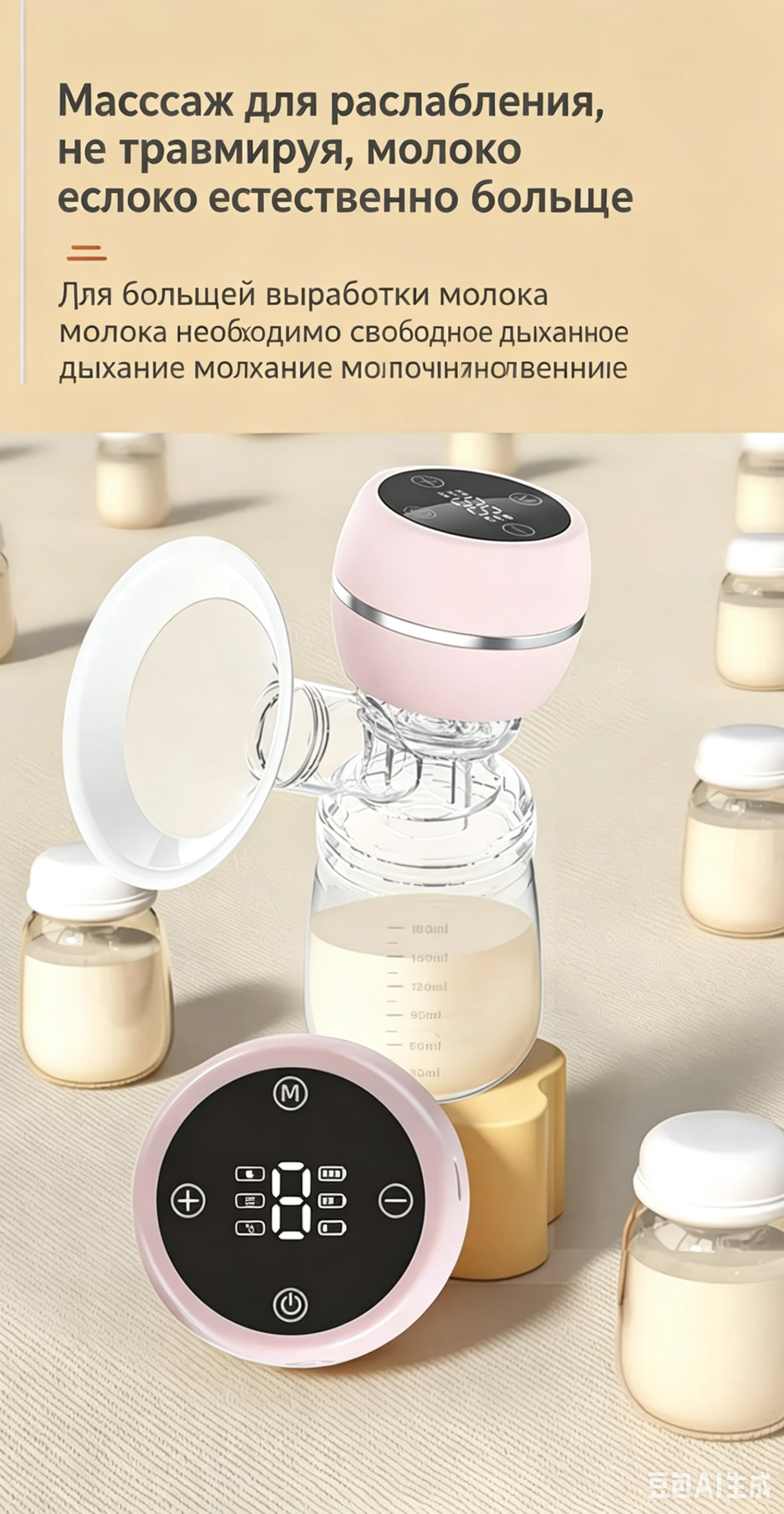 Автоматический молокоотсос, безболезненный массаж, тихий, портативный, аккумуляторный