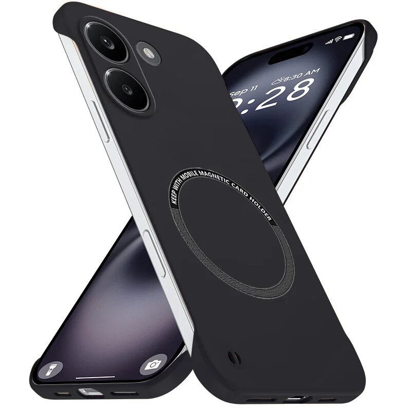 Черный чехол на POCO X8 Pro с магнитной зарядкой