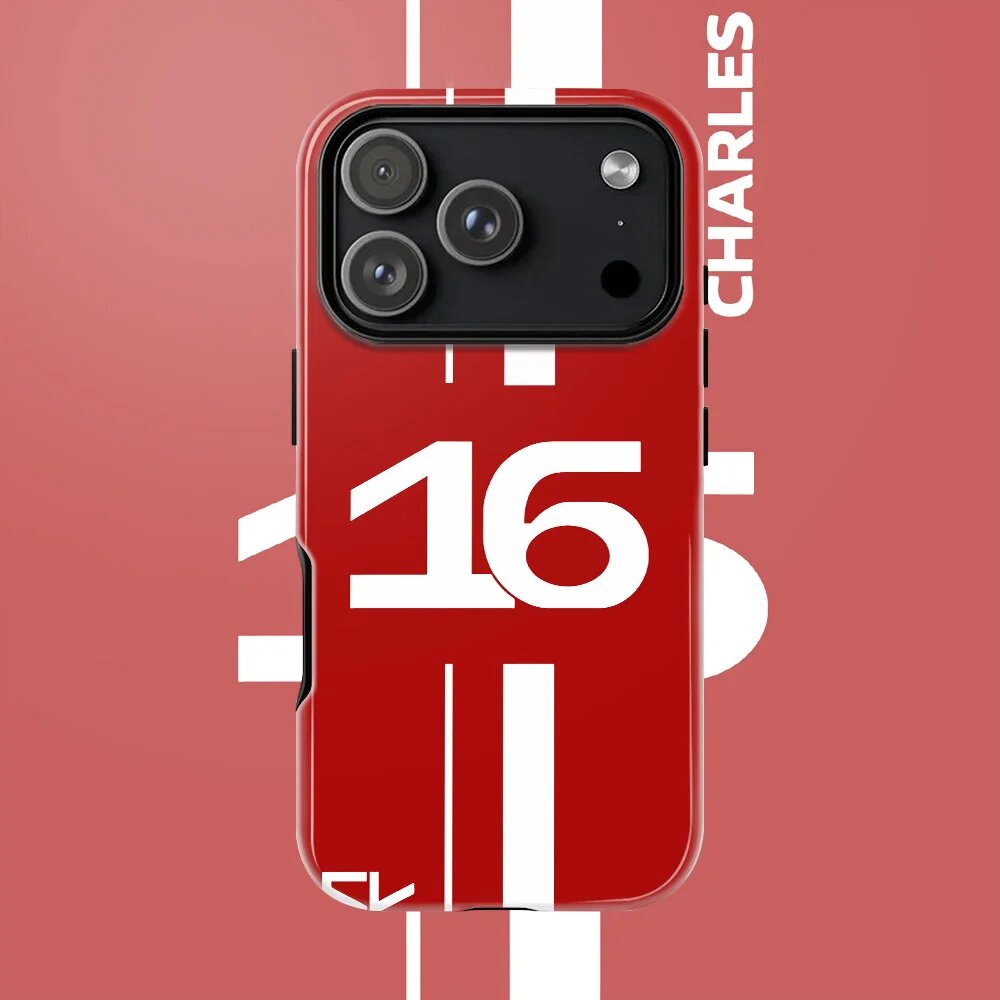 Чехол для телефона Clmj Charles Leclercs 16 для iPhone 17, 17e, 16e, 16, 15, 14, iPhone 17 Promax
