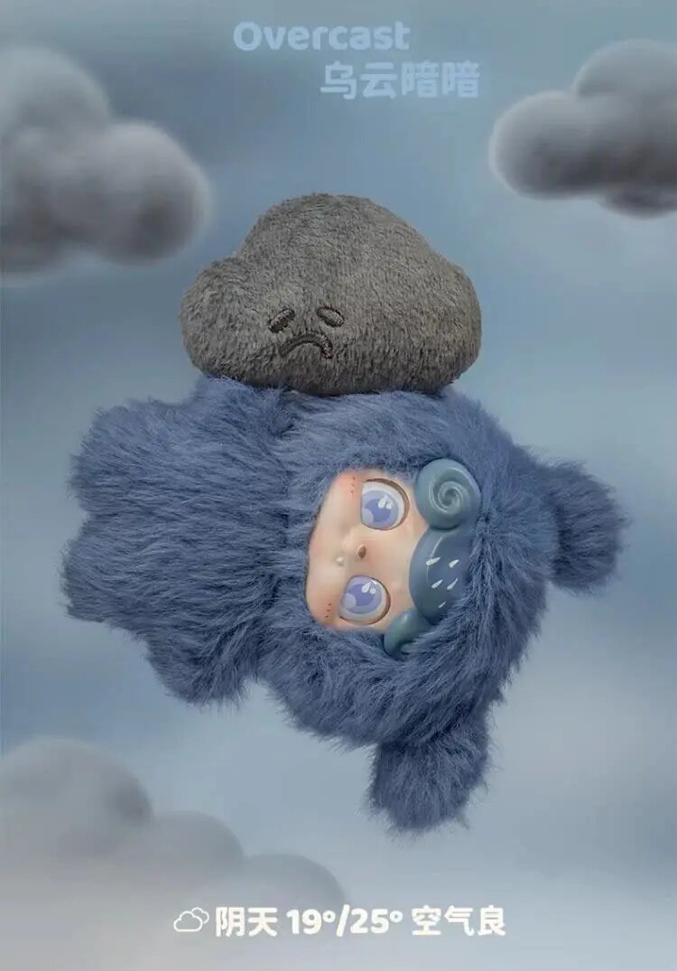 Мини-фигурка Q.kid Weather Luo Jiujiu 9 см ПВХ, Dark clouds