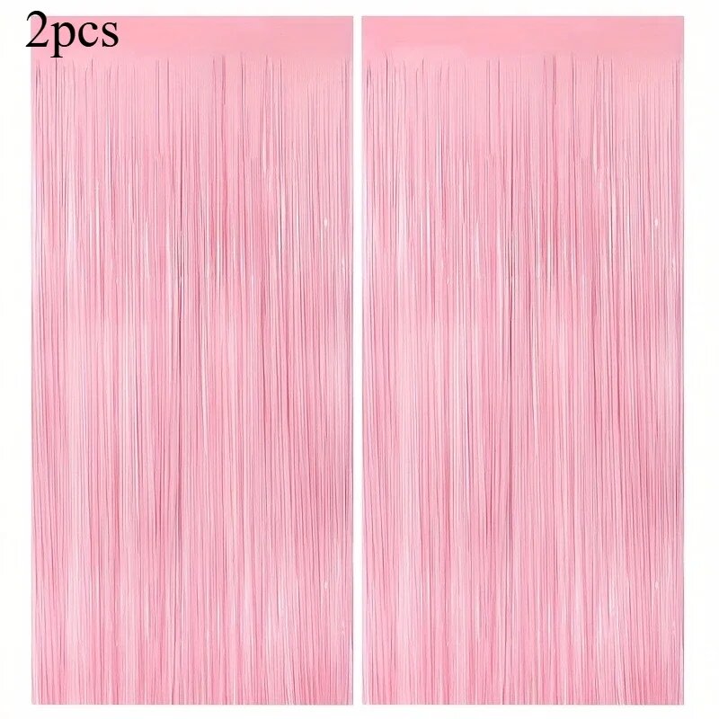 Розовая фольгированная занавеска Pink-2pcs