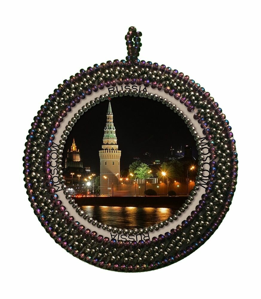 Набор для вышивания бисером двухсторонней подвески "Россия. Москва 3" 6,3х6,3 см. Нова Слобода РВ4017