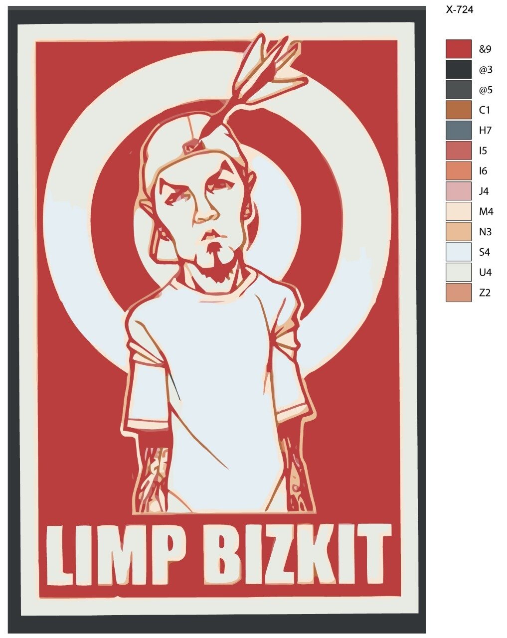 Картина по номерам X-724 "Рок группа Limp Bizkit" 50х70