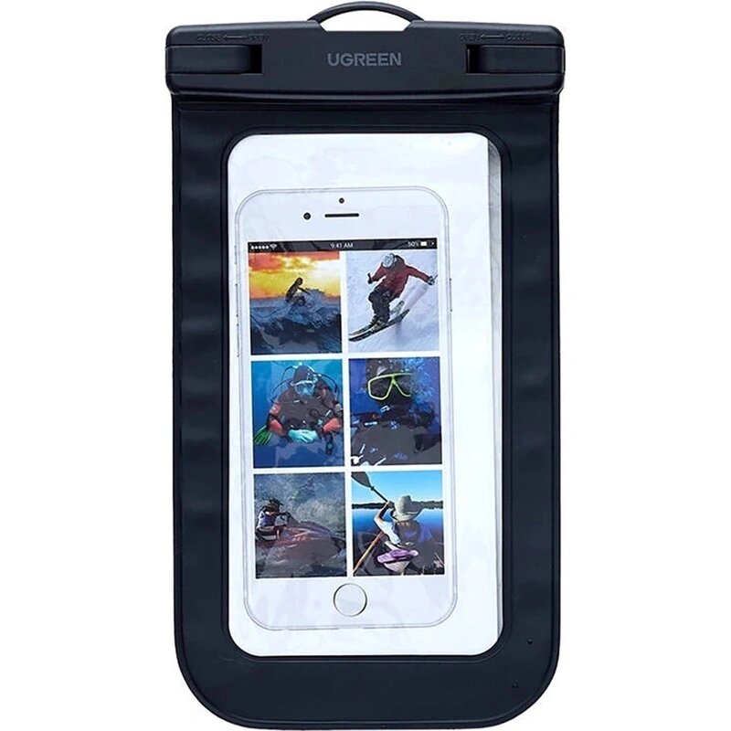 Чехол UGREEN LP716 (45181)для телеф. Waterproof Phone Pouch черный(защелка)