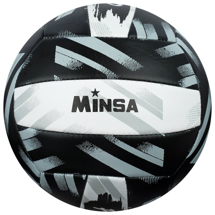 Мяч волейбольный MINSA PLAY HARD для тренировок и спортивных игр , размер 5, 260 г, 2 подслоя, 18 панелей, PVC, бутиловая камера