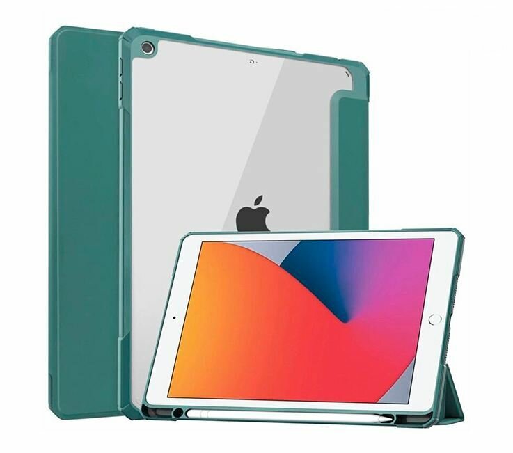 Противоударный Чехол Kakusiga (с отсеком для стилуса) для Apple IPad 10.2 2019/ 9 2021/ 8 2020 зеленый