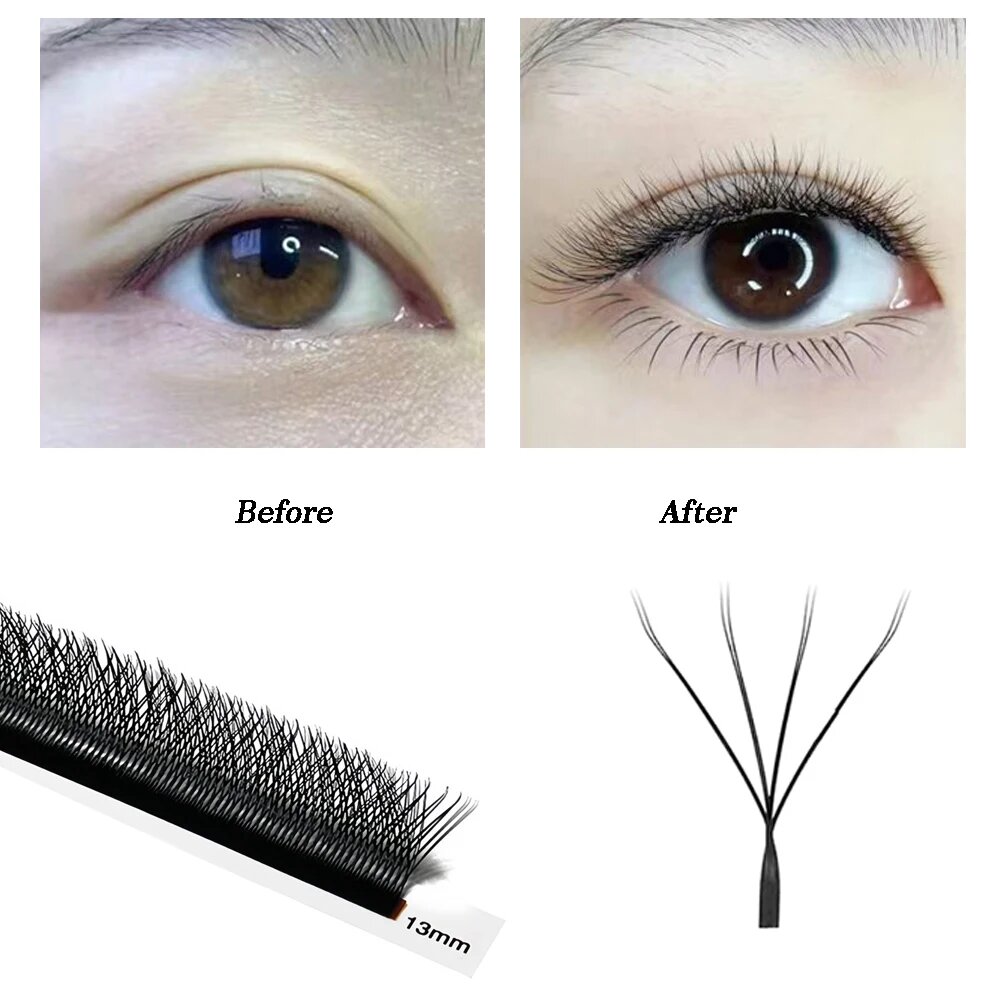 Накладные ресницы qbeautylashes 3D 4D 6D 8D YY D, 8-15mix, 8D-YY-0.07