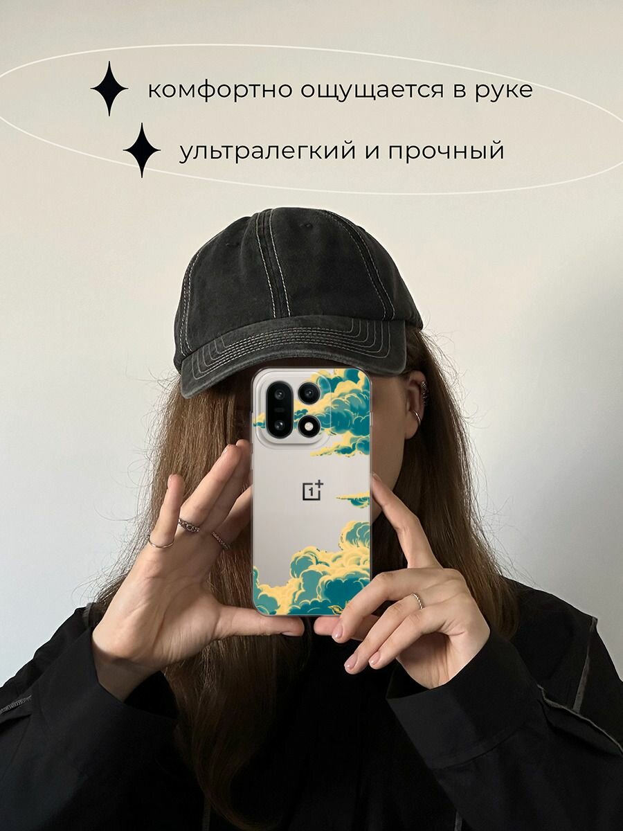 Чехол на OnePlus 15 / Ван Плас 15 с принтом Звездное небо с облаками, прозрачный — фото 1