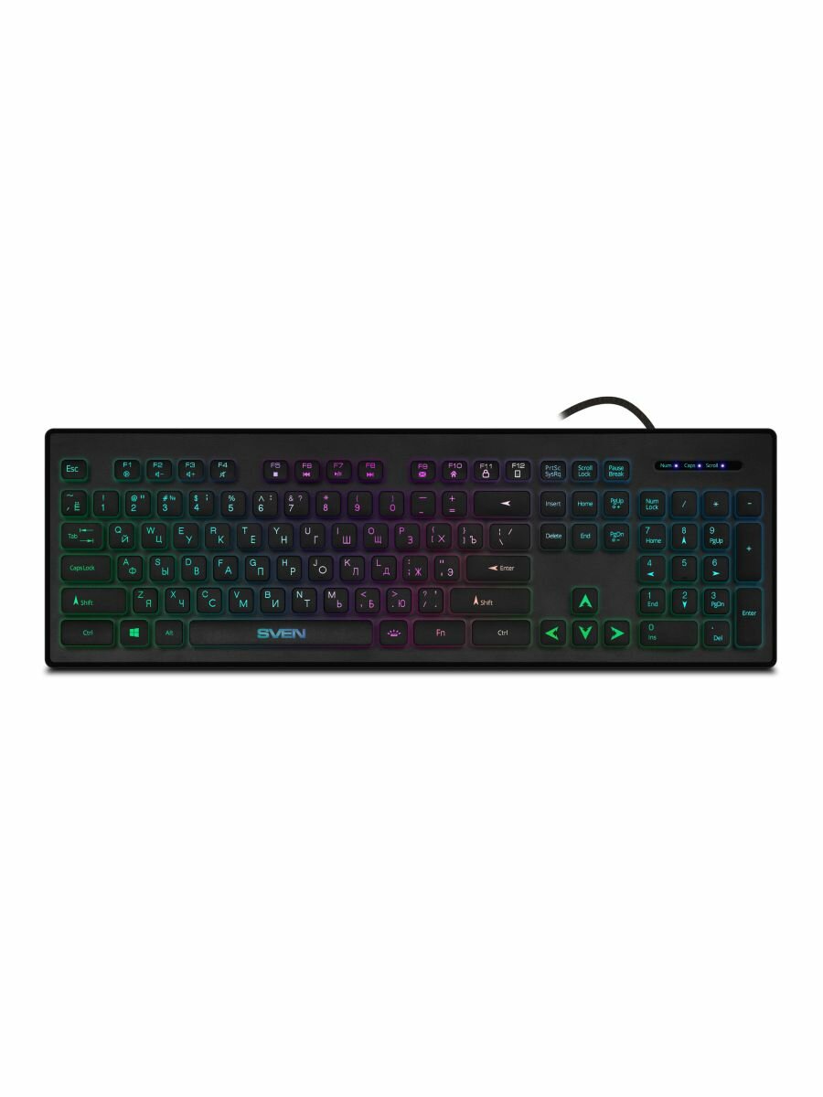 Клавиатура проводная SVEN KB-C7500EL черный (USB,104 клавиши) (SV-020804)