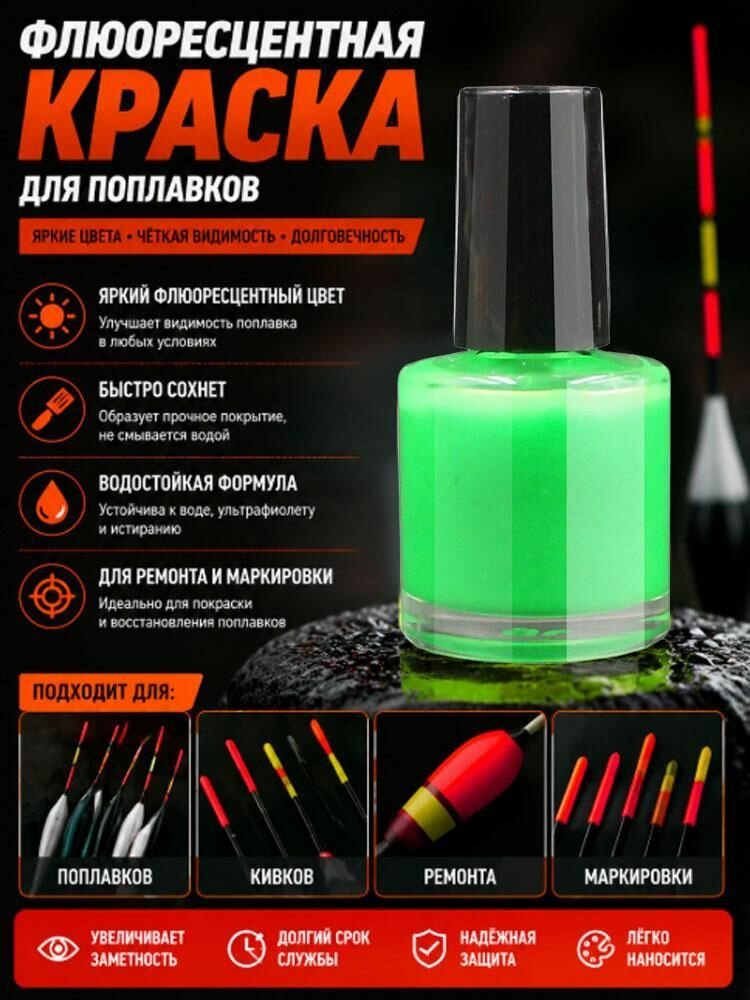 Рыболовная флуоресцентная краска, индикатор окраски хвоста, визуальный для DIY красочных поплавков, буев-поплавков
