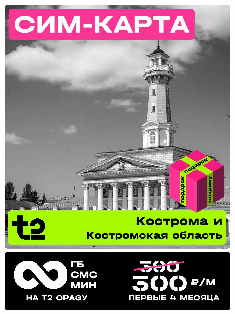 Сим карта теле 2 с безлимитным интернетом и минутами. t2 SIM-карта тариф хватит Костромская область. За 300 рублей в месяц.