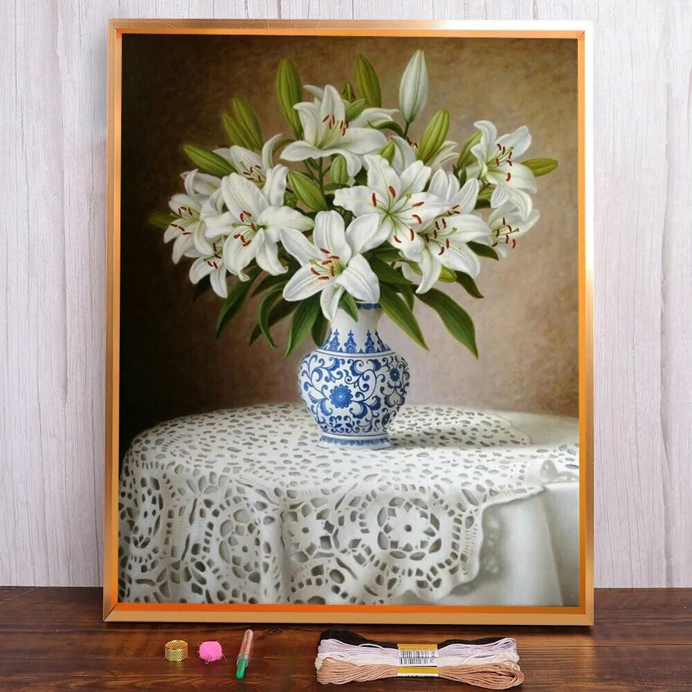 MEIAN Набор для вышивания,30x40CM,14CT,40 цветов