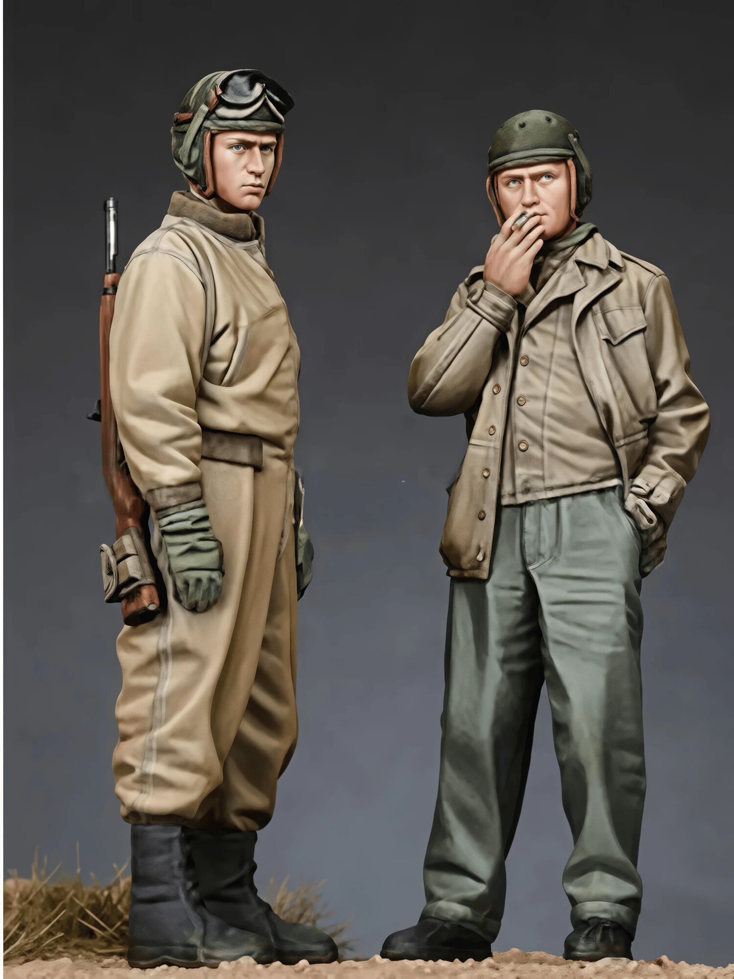 1/35 фигурка из смолы, собранная модель, комплект, военная миниатюрная статуя, набор экипажа танка США (2 фигурки), неокрашенный