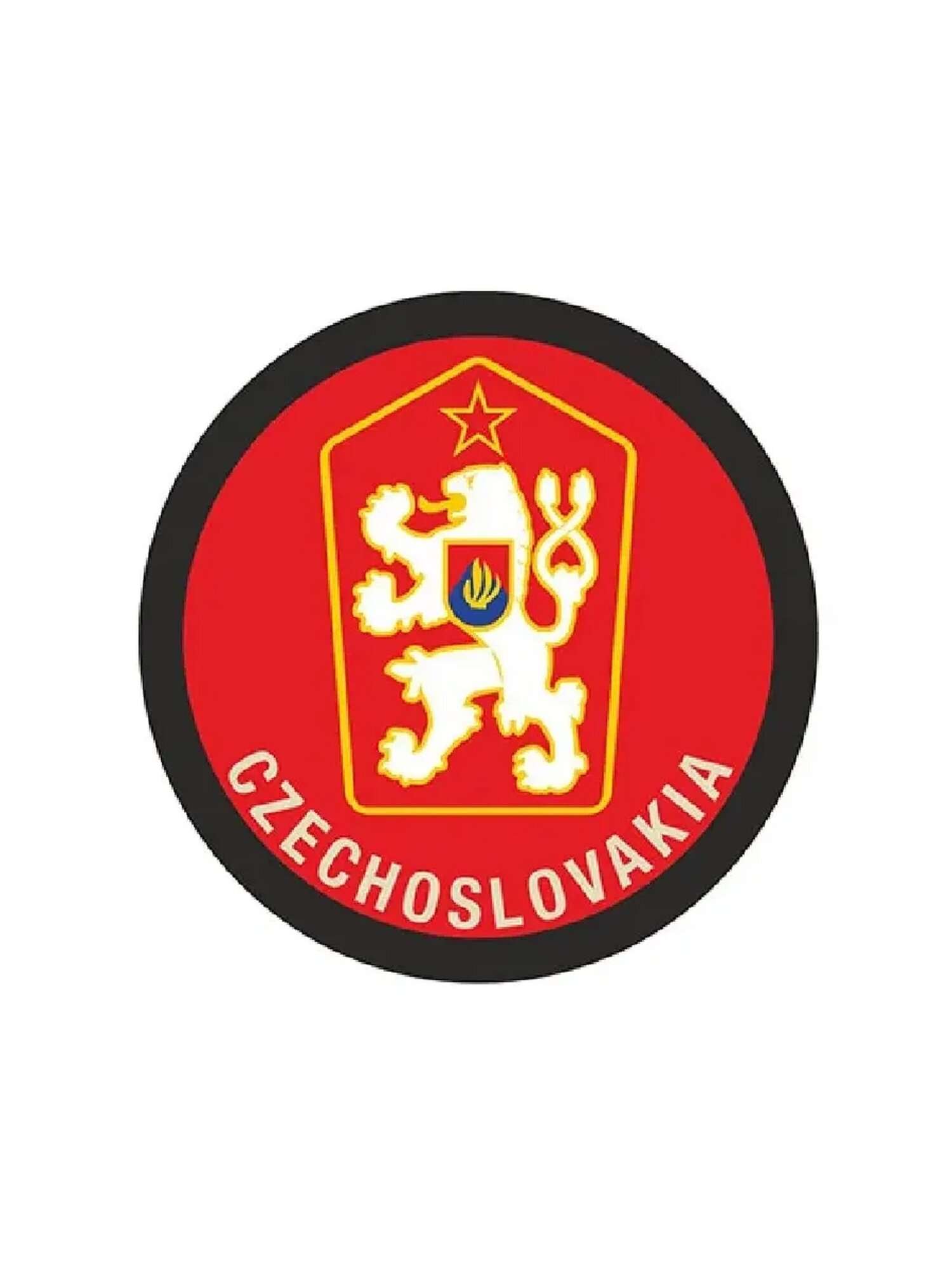 Шайба Sportfanat CZECHOSLOVAKIA Герб 1-ст, 76 мм, цвет черный