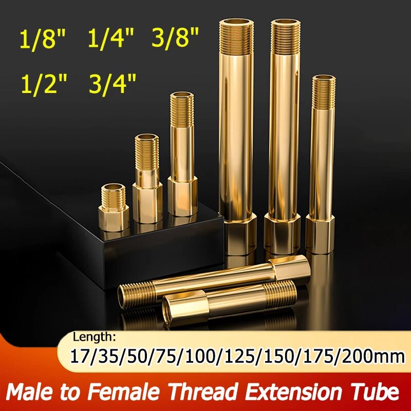 Латунные удлинители для труб BSP 1/8"-3/4", 17-200 мм 1pcs, 1l8 inch 17mm