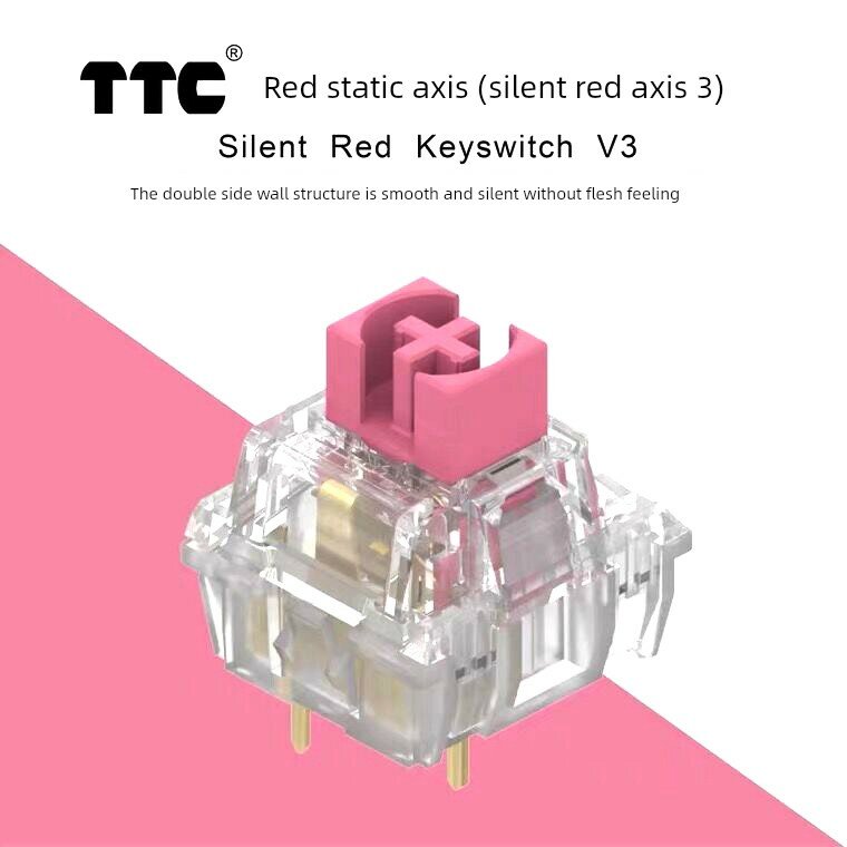 Набор из 4 шт. переключателей TTC Red Silent Switch для механических клавиатур, официальная комплектация