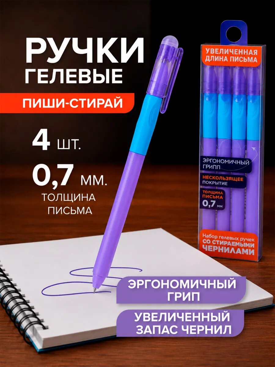 Набор гелевых ручек со стираемыми чернилами