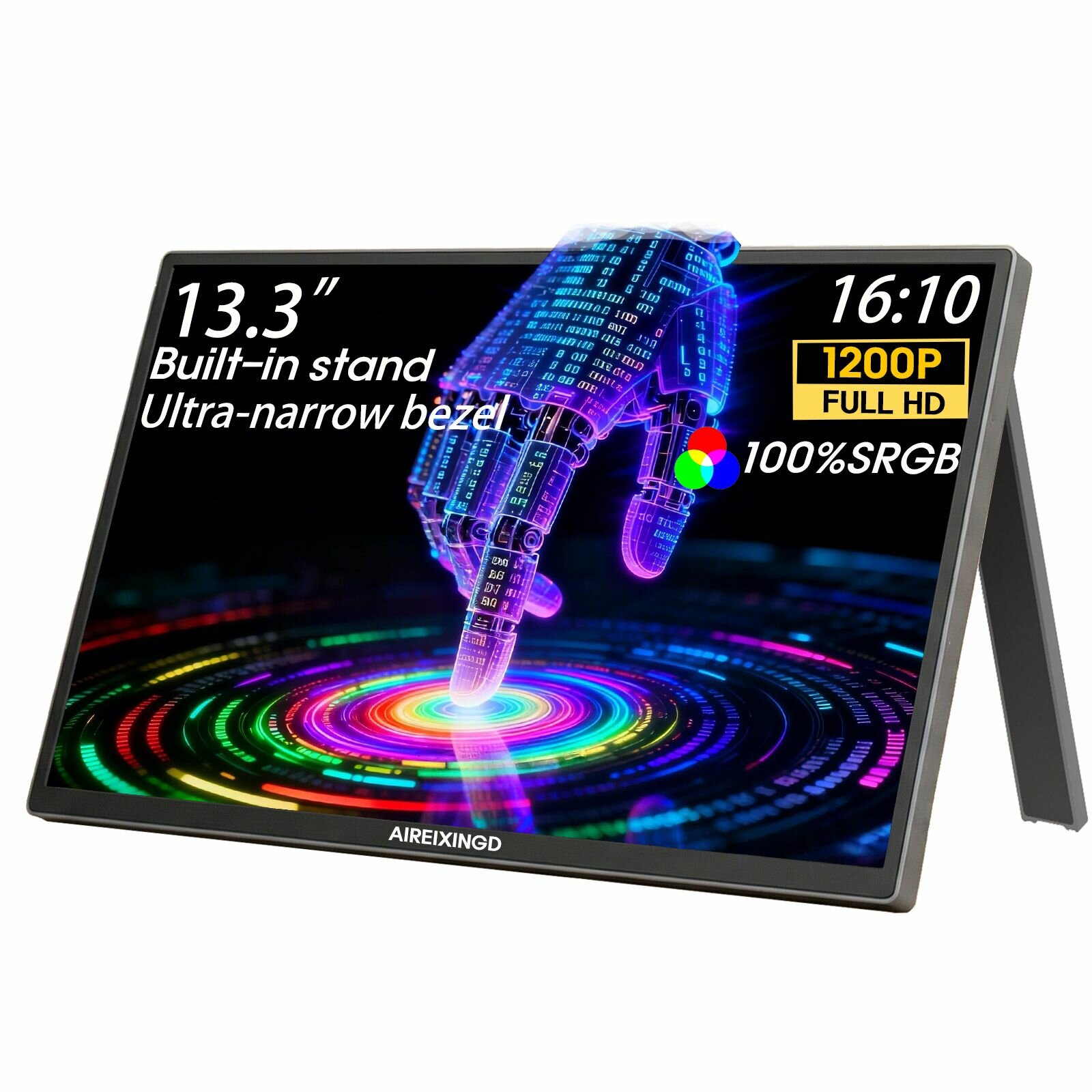 AIREIXINGD 13.3" Монитор (13.3 inch Portable monitor), IPS, 1920x1200 WUXGA, 60 Гц, черный, черно-серый
