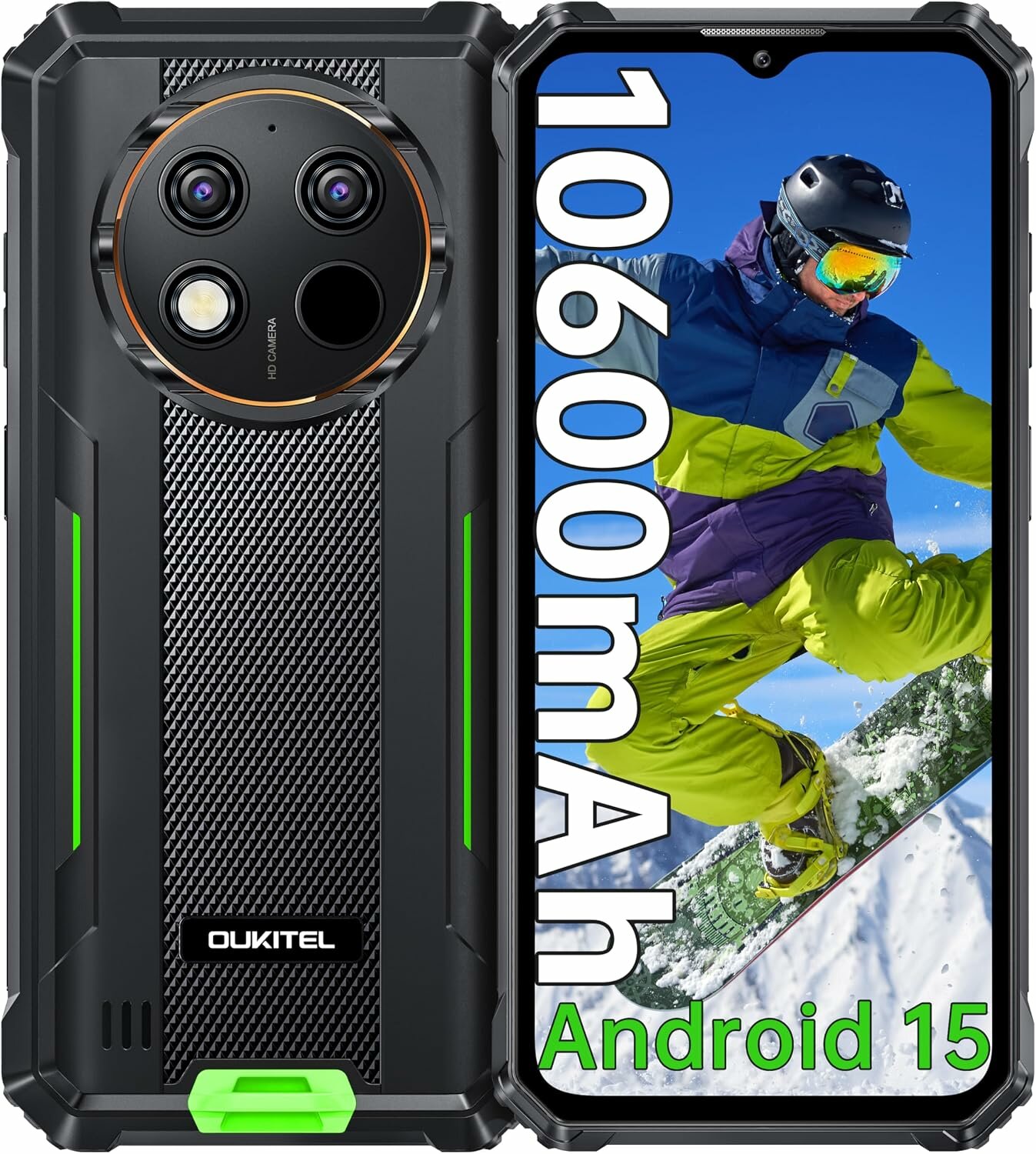 Защищенный смартфон OUKITEL G1S, 10600 мАч, Android 15, 8 (4+4) ГБ 128 ГБ, 6,52-дюймовый HD-экран.