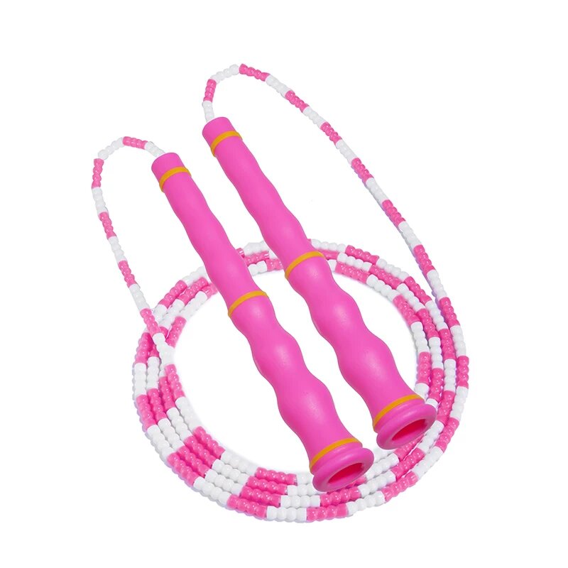 Saibeling Bamboo Joint Jump Rope 2.8m с тройными бусинами, розовые двойные бусины