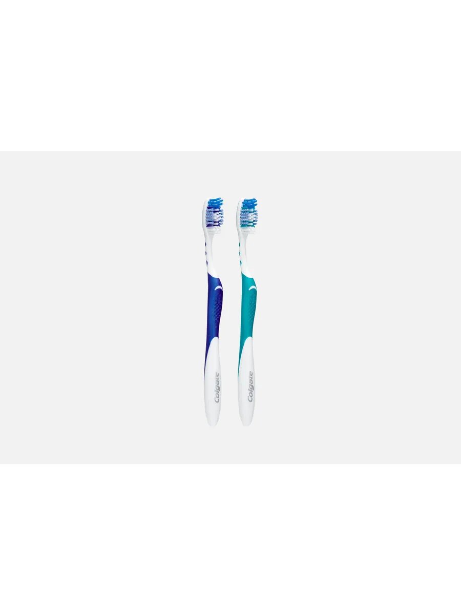 Colgate White Plus, отбеливающая Набор зубных щеток жестких 2 шт