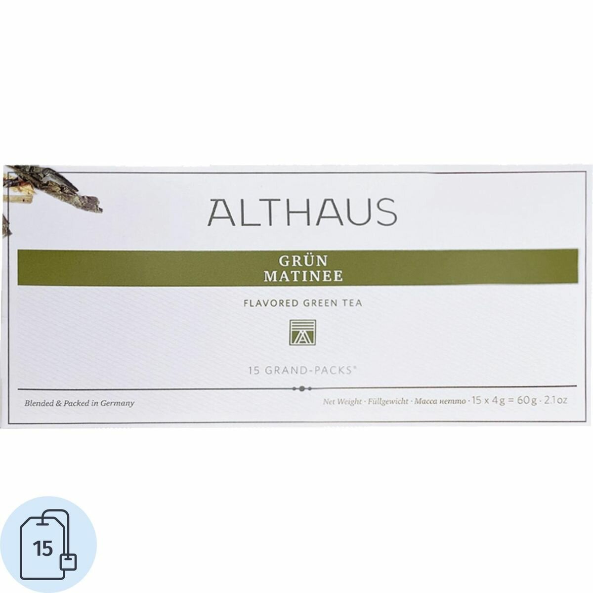Чай пакетированный Althaus Grun Matinee Grand Pack зеленый, 15x4г (2361861)