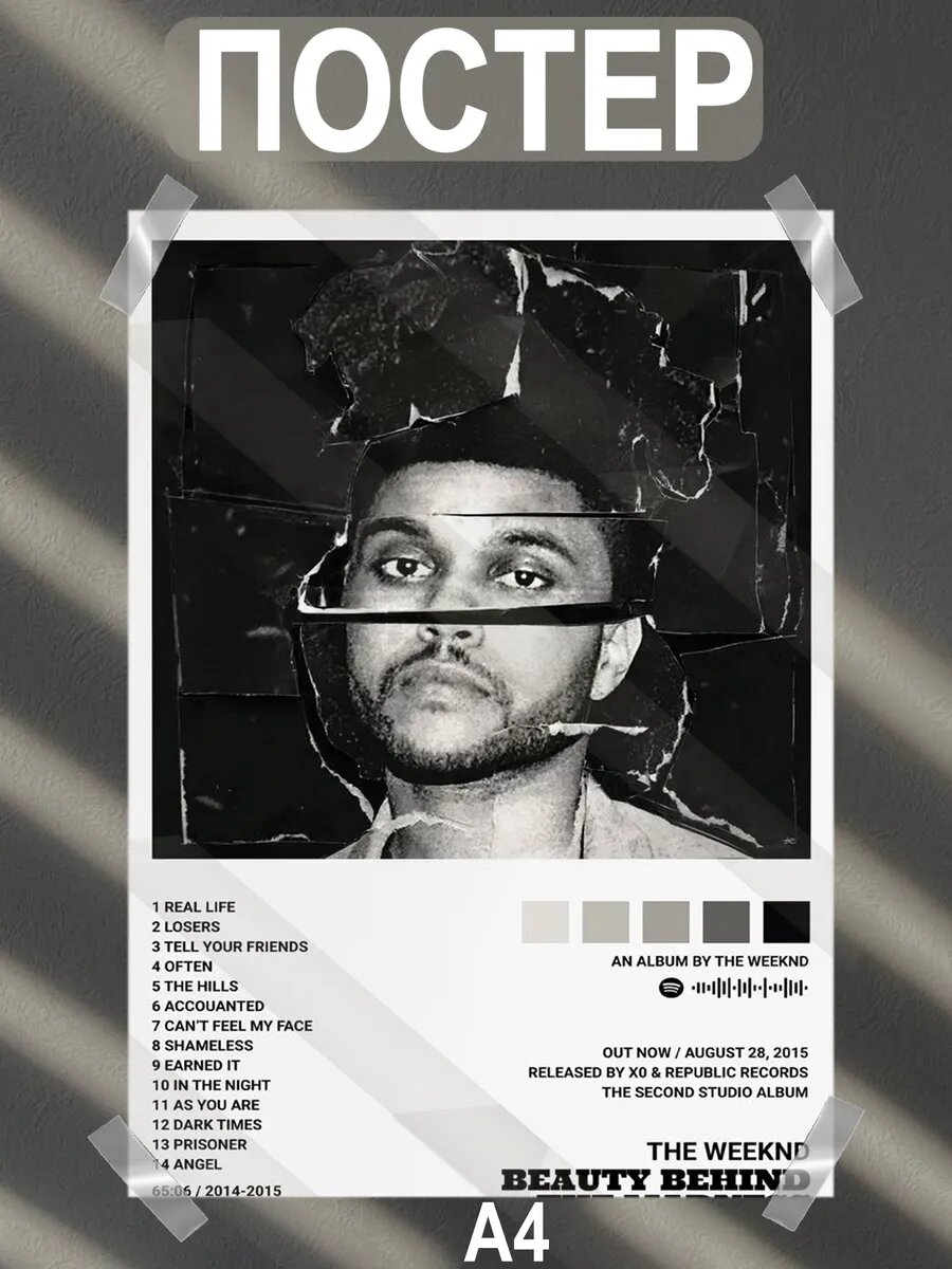Постер интерьерный на стену а4 the weeknd