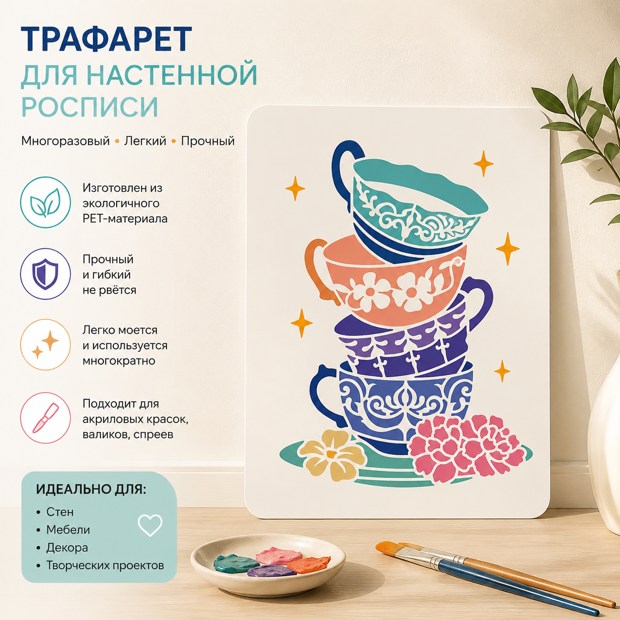 1 шт, ажурный трафарет для рисования, фотоальбом, чашка 210x297 мм