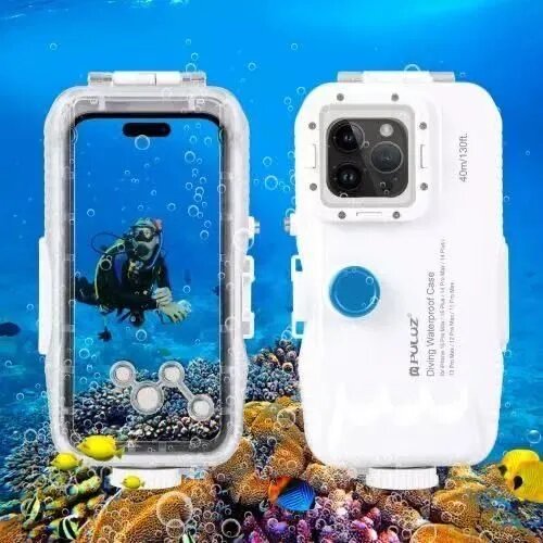 Аквабокс для дайвинга 40м для iPhone 15Pro Max 14Pro Max 13Pro Max 12Pro Max 11Pro Max, 15Plus 14Plus водонепроницаемый чехол