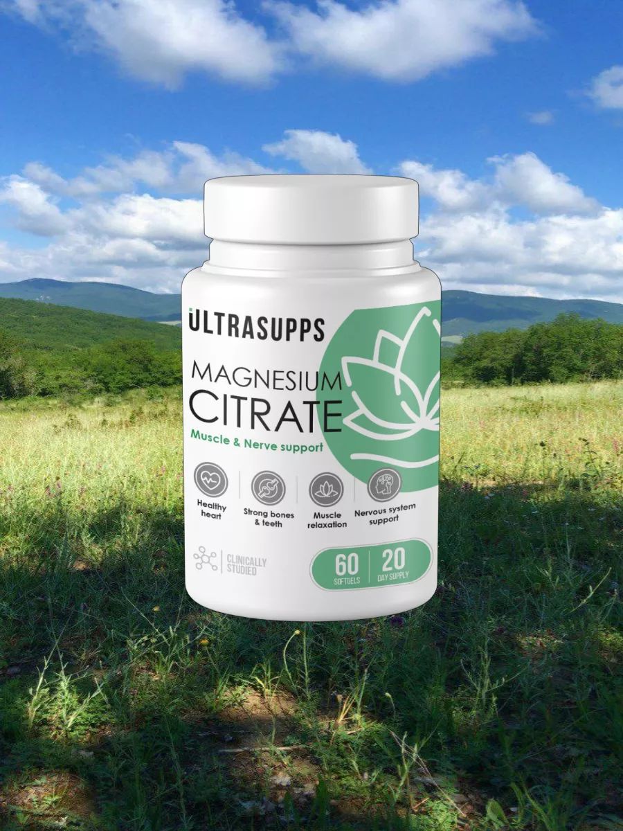 Магний Citrate UltraSupps, 60 мягких капсул