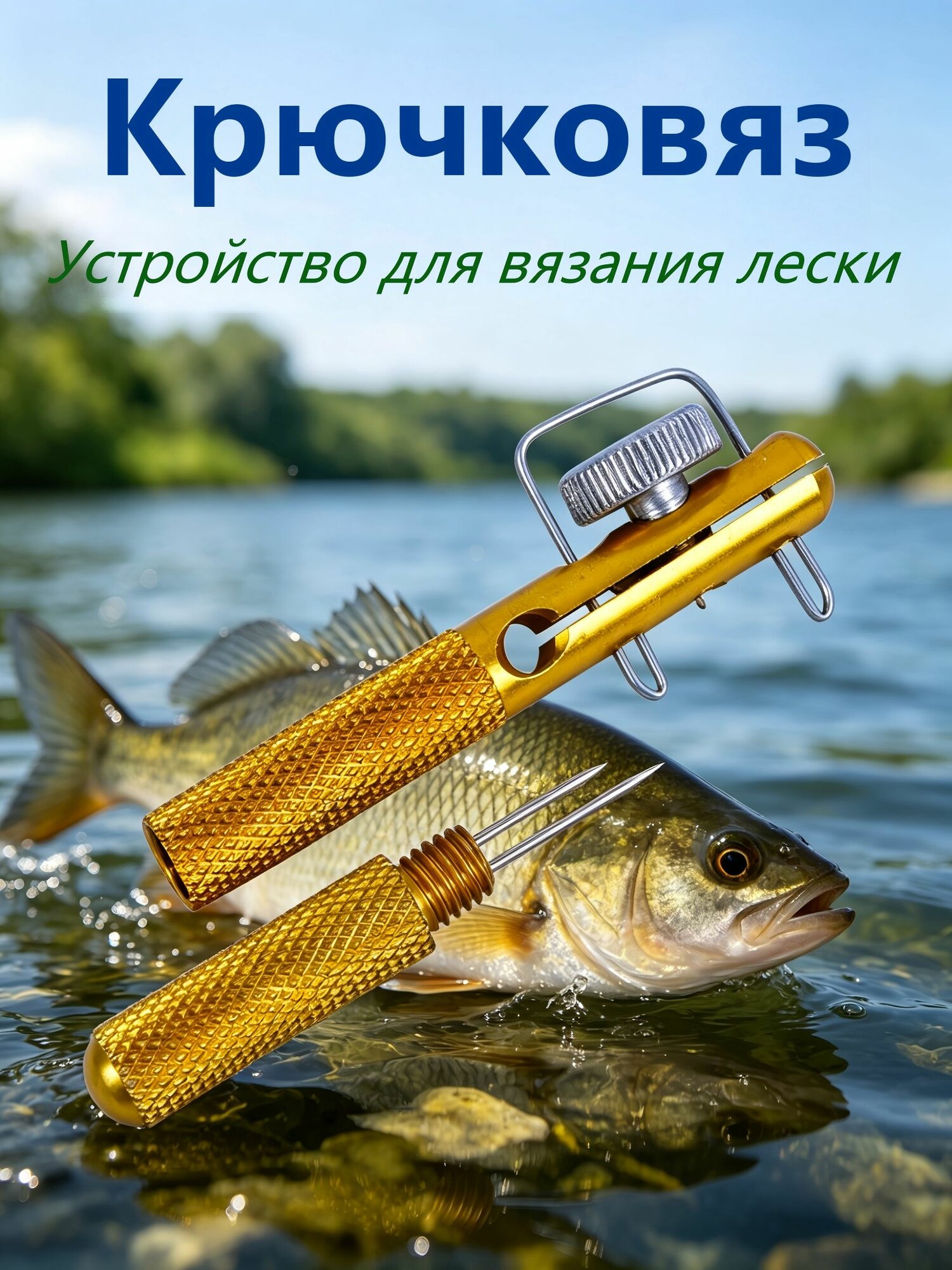 Крючковяз, петлевяз, узловяз рыболовный. Устройство для вязания лески, плетенки к крючку.