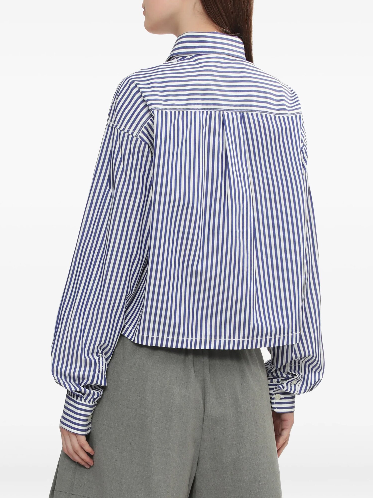Рубашка APEE Heart-patch striped shirt, размер OneSize, синий — фото 1