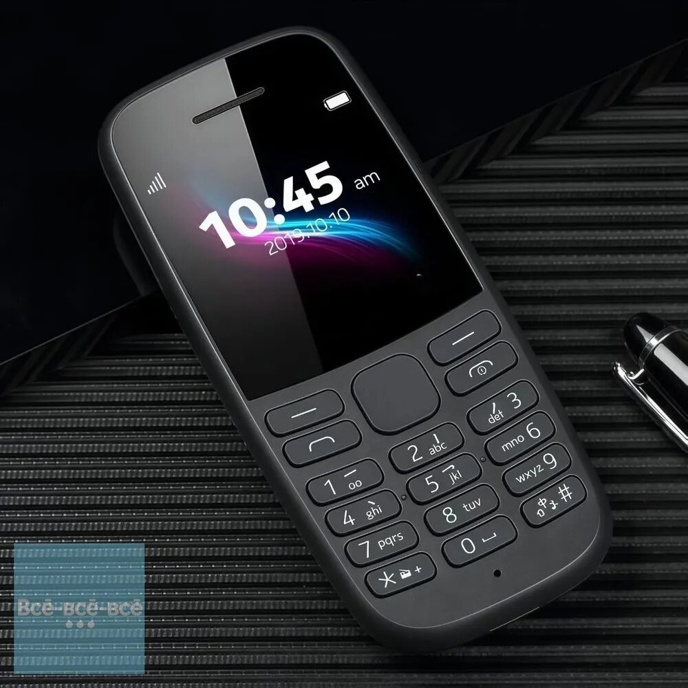 Мобильный телефон Nokia 105 кнопочный телефон. Мобильный телефон Нокиа 105 две Сим-карты. Русская клавиатура, черный матовый