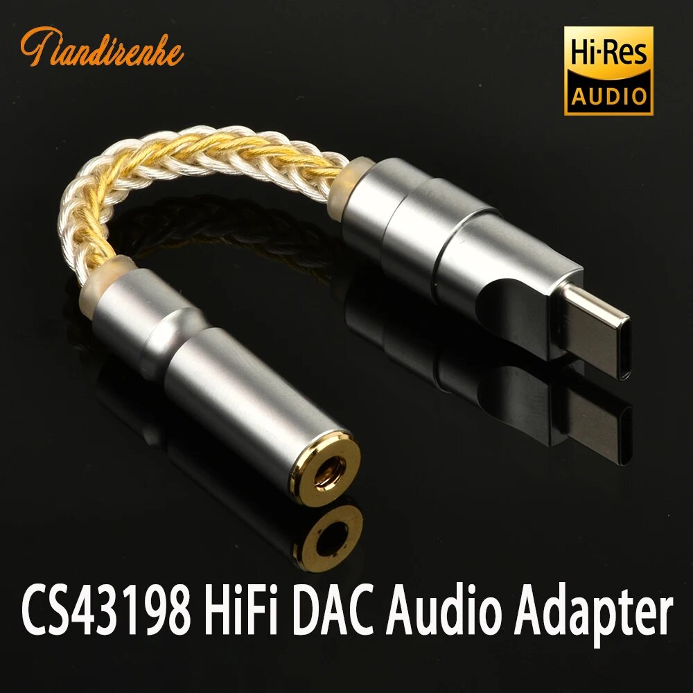 Tiandirenhe HiFi DAC-адаптер CS43198 для iPhone 15, 16, 17