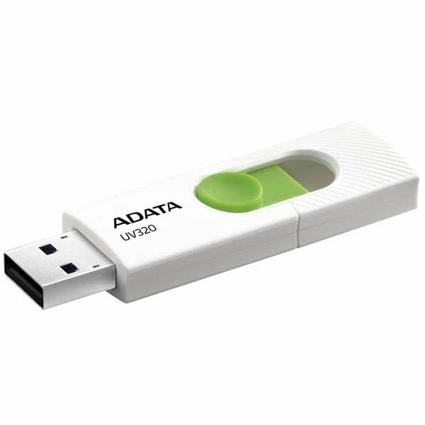 Флеш Диск A-DATA 64GB UV320, USB 3.2, белый/зеленый
