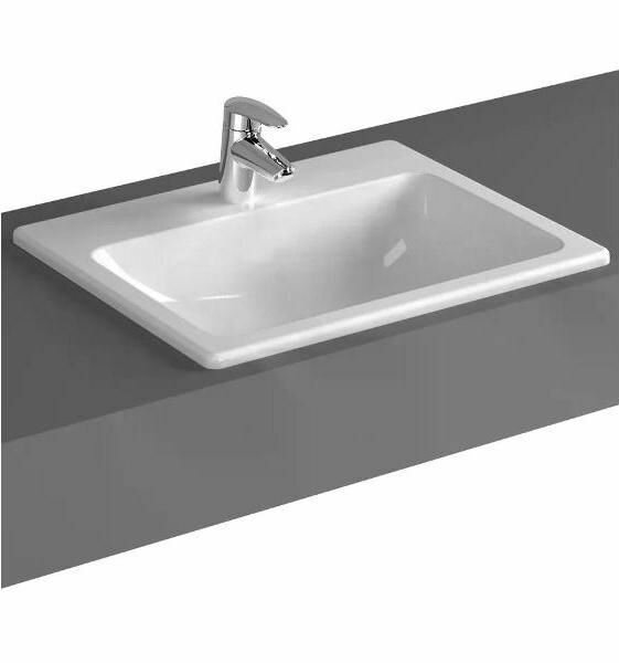 Встраиваемая сверху раковина VitrA S20 5465B003-0001 55 x 45 см прямоугольная белая антибактериальное покрытие Hygiene (Хайджн)